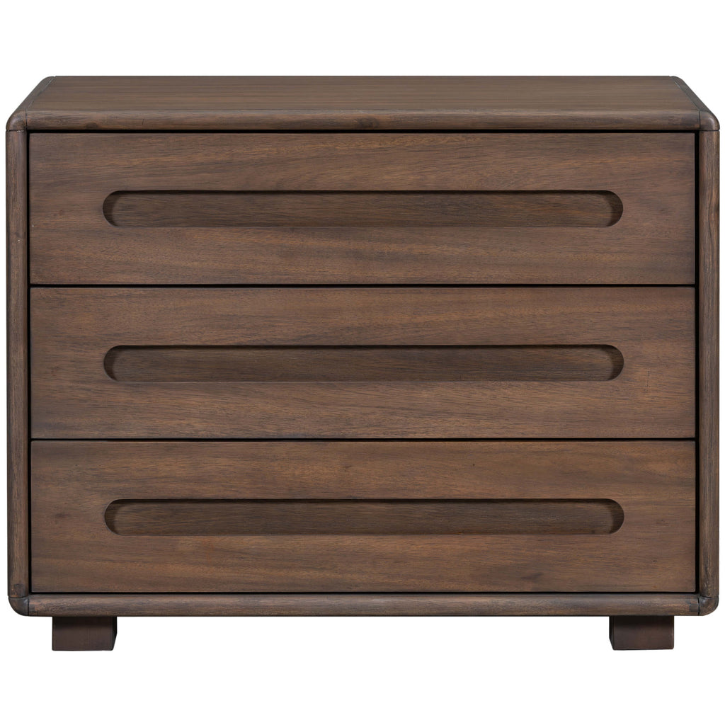 Cameron 3 Drawer Nightstand, Modern Mocha – High Fashion Home