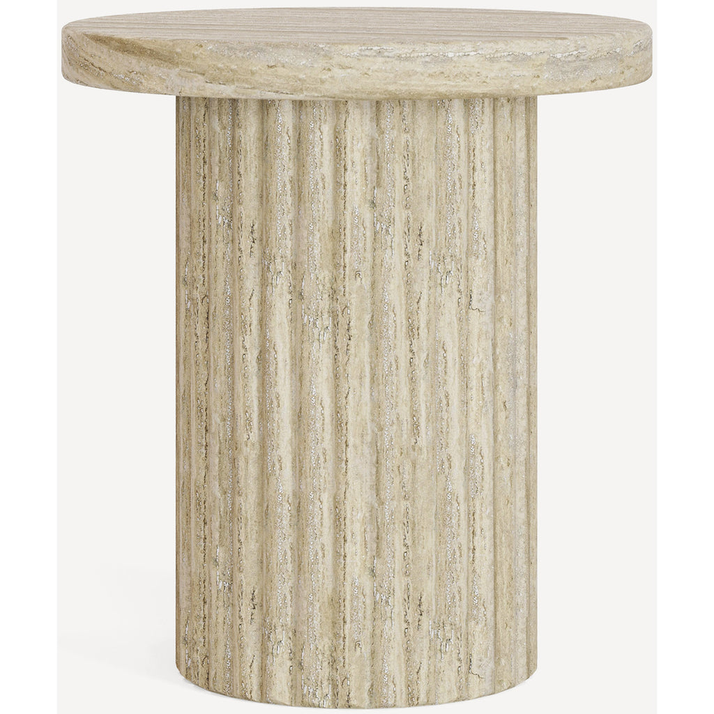 Forma Outdoor Side Table, Travertine Finish – High Fashion Home