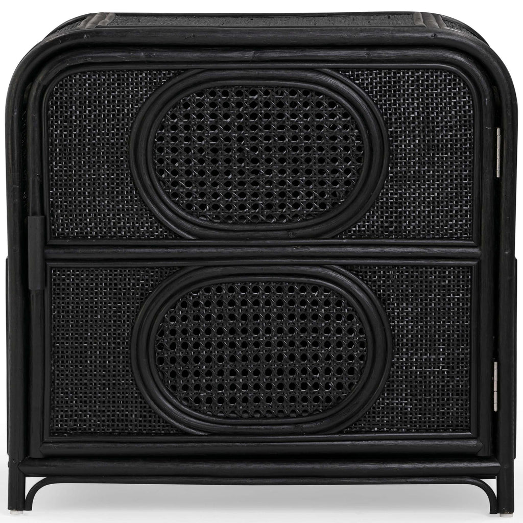 Tina Rattan Nightstand, Black – High Fashion Home