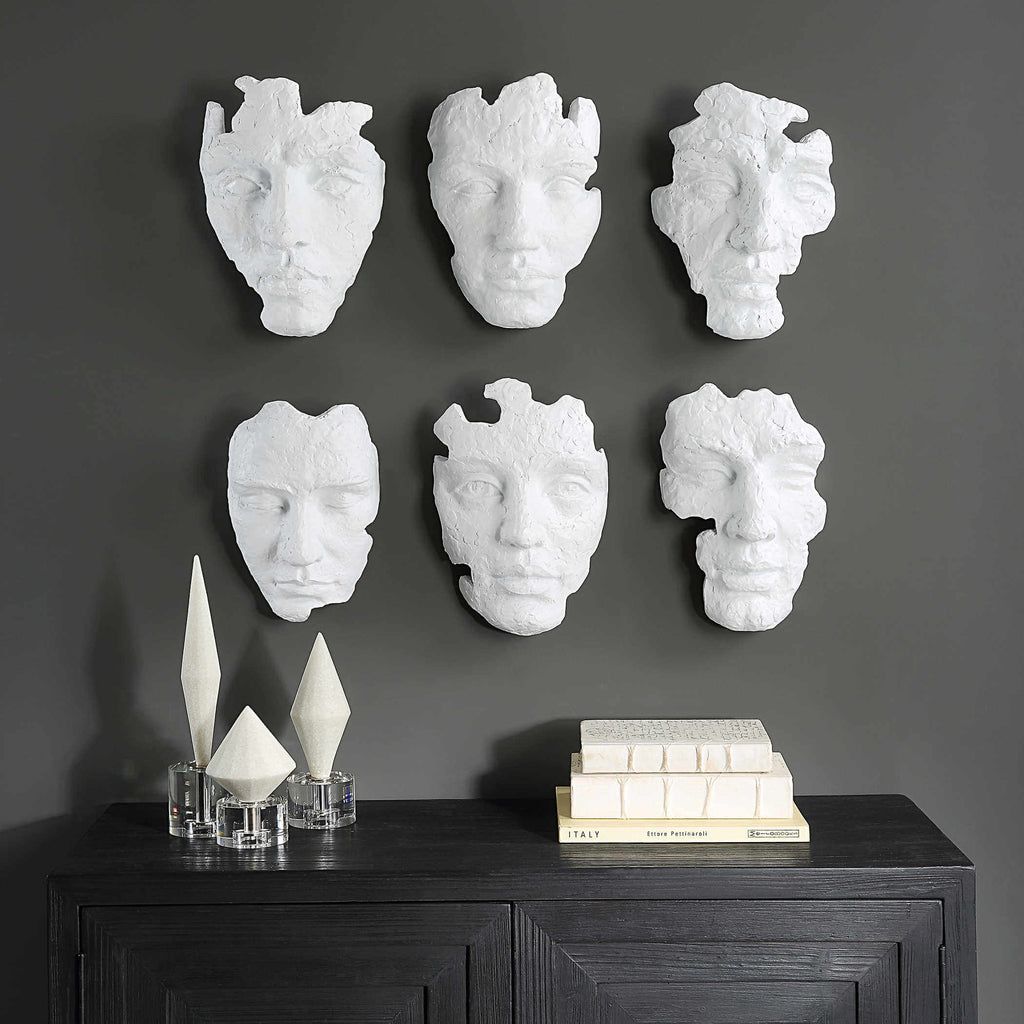 Self-Portrait Wall Decor, White, Set of 6 – High Fashion Home
