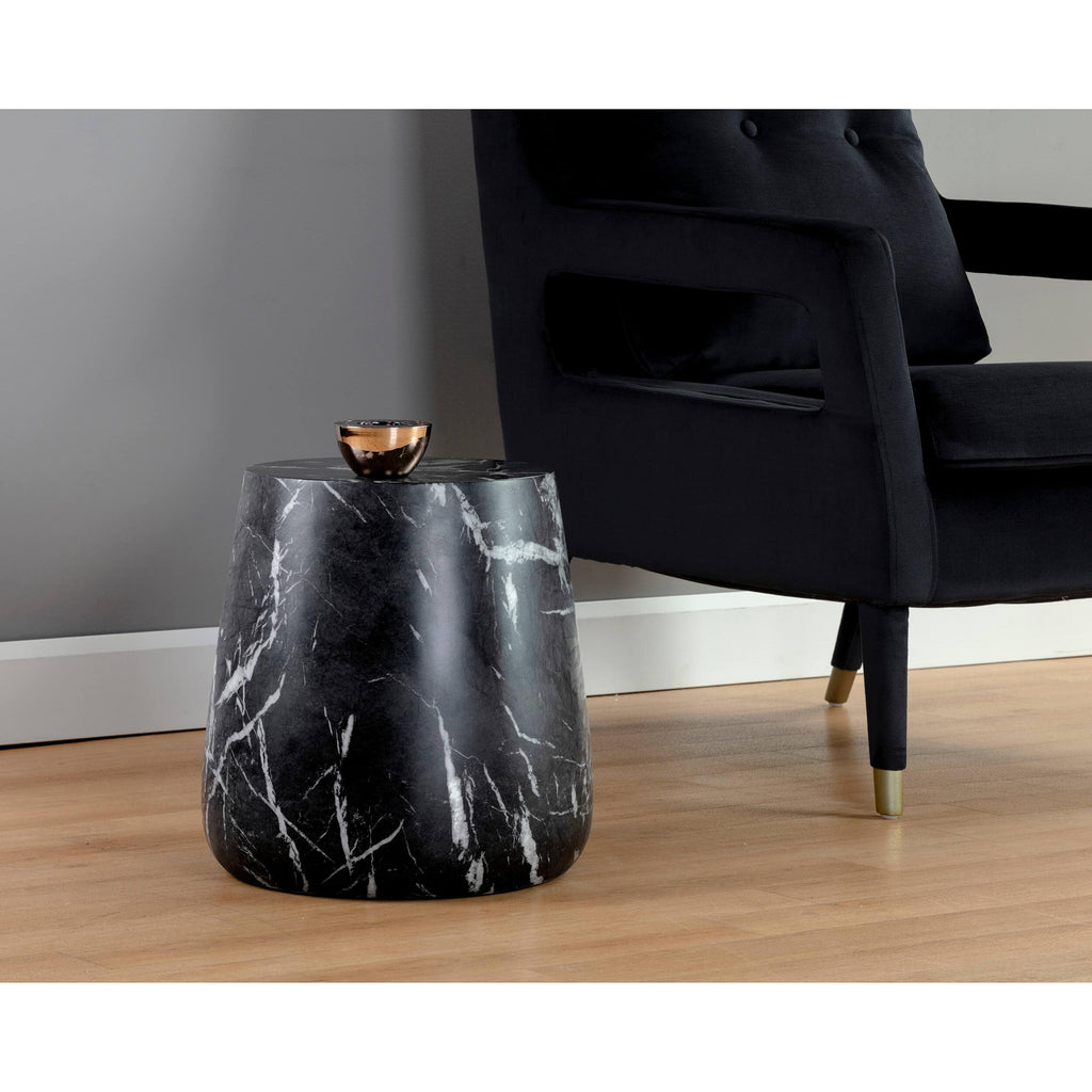 Aries Side Table, Black Marble Look – High Fashion Home