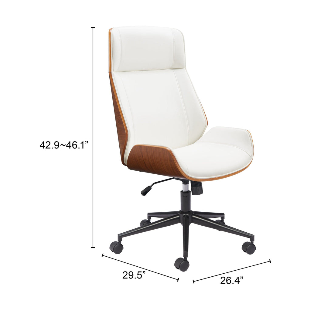 Flex High Back Office Chair, White – High Fashion Home