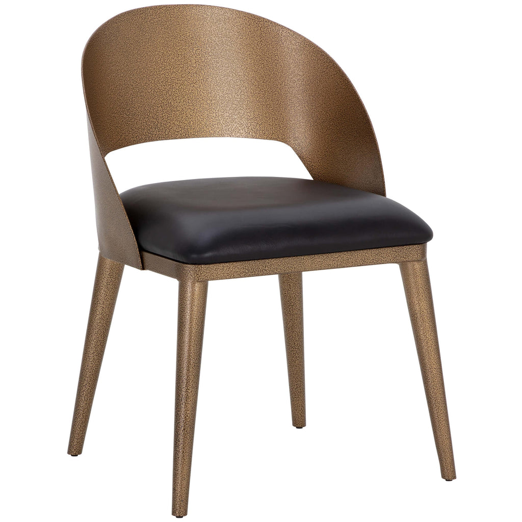 Dezirae Dining Chair, Charcoal Black/Antique Brass, Set of 2 – High ...