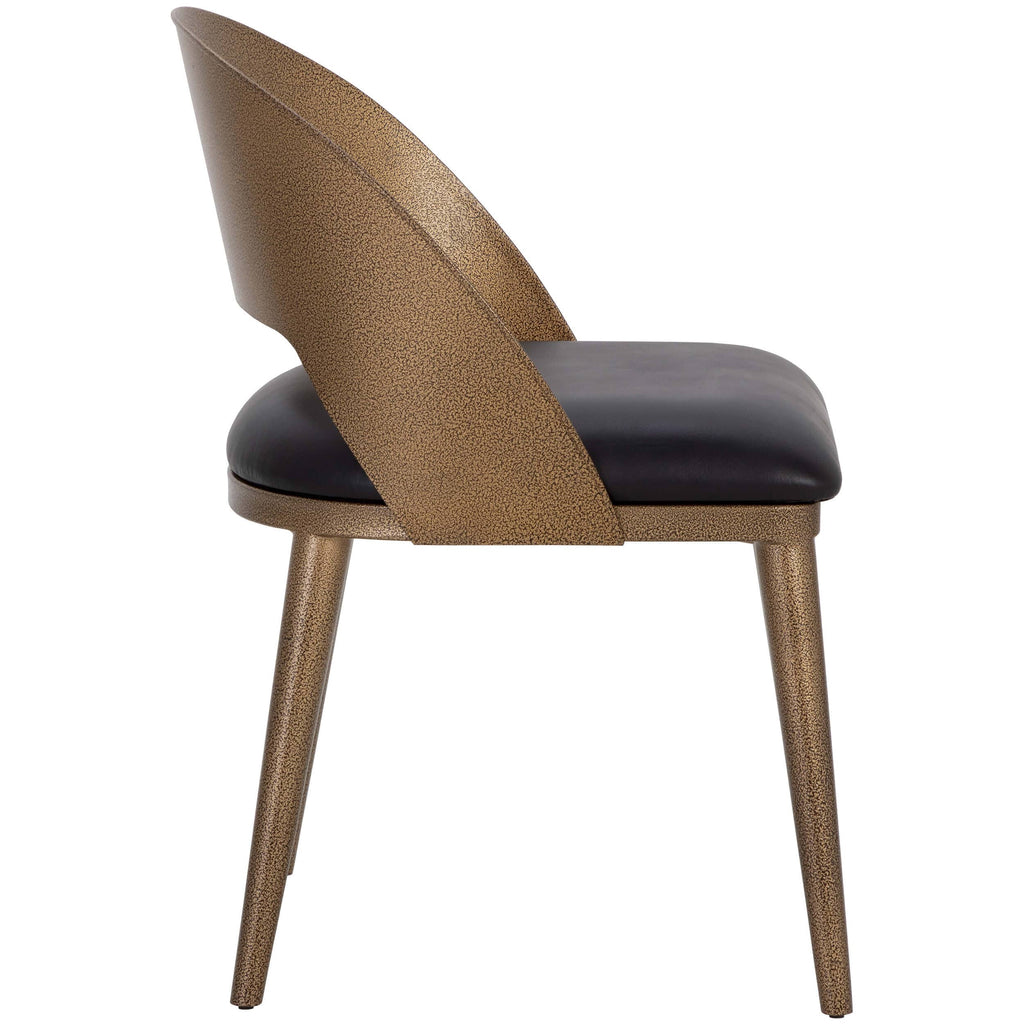 Dezirae Dining Chair, Charcoal Black/Antique Brass, Set of 2 – High ...