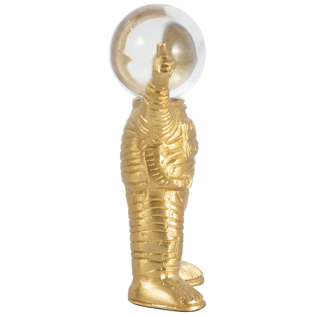 Astronaut w/ Crystal Orb Head, Gold – High Fashion Home