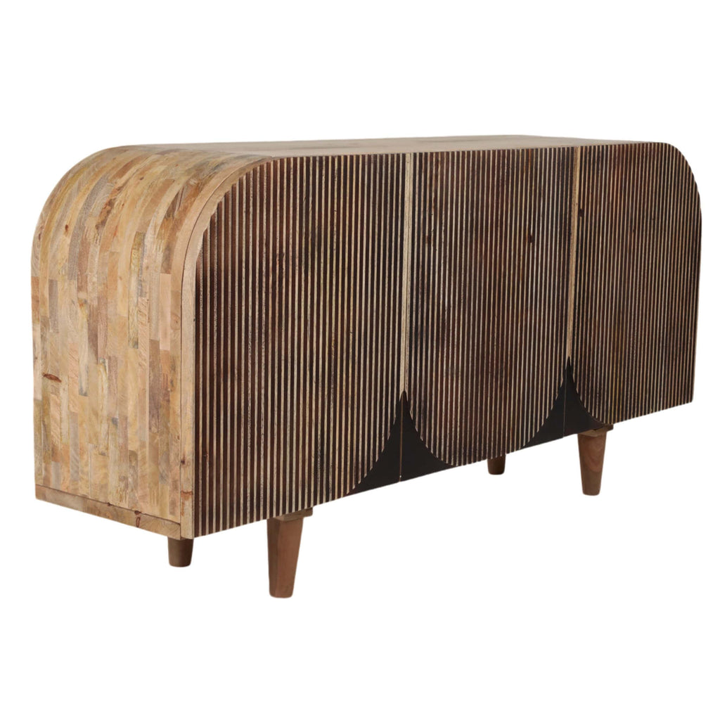 Curved Ridges Sideboard, Brown/Natural – High Fashion Home
