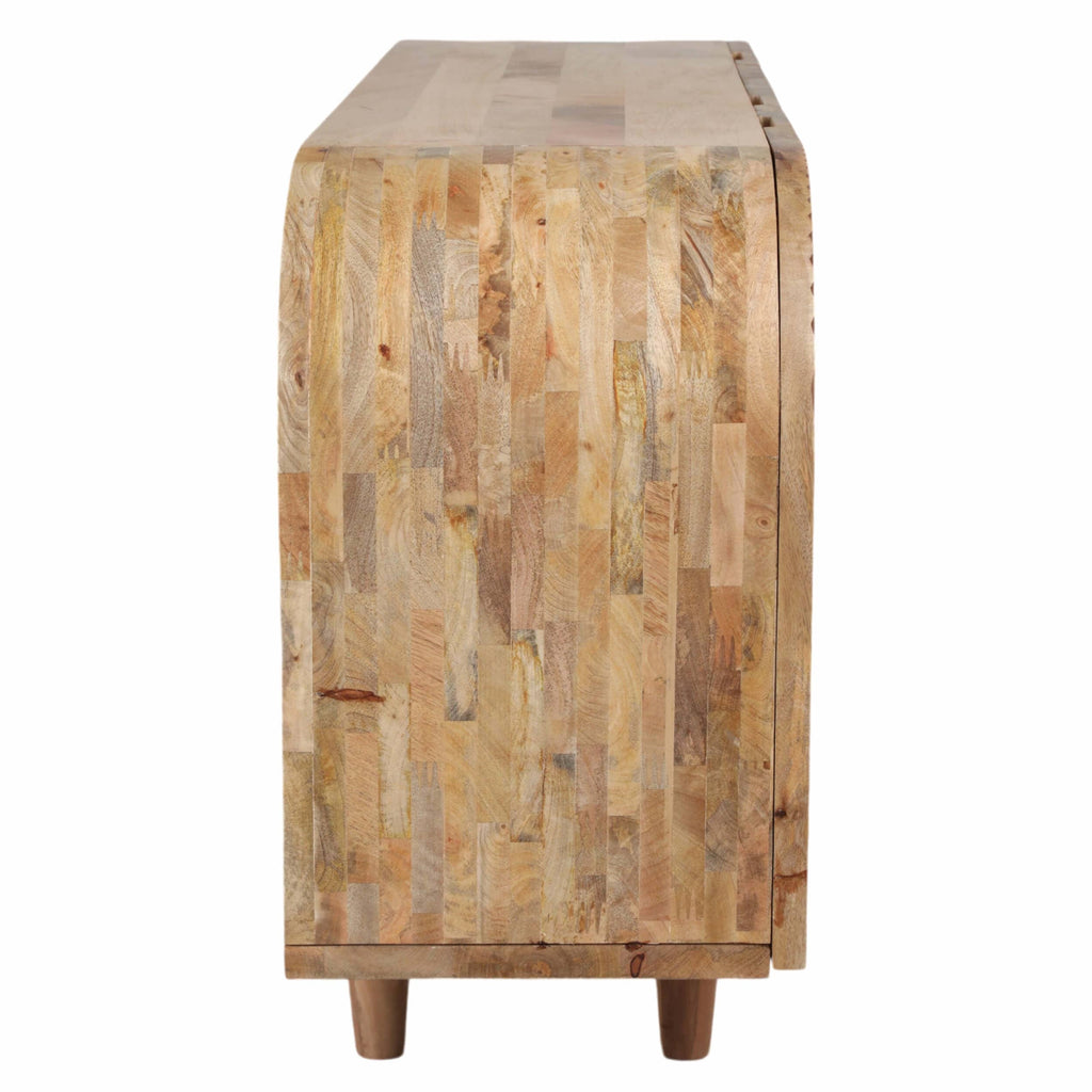 Curved Ridges Sideboard, Brown/Natural – High Fashion Home