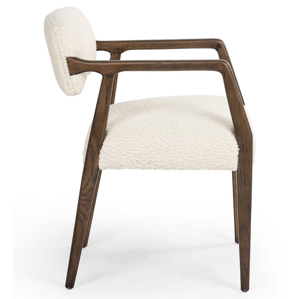 Tyler Dining Arm Chair, Sheepskin Natural by Four Hands – High Fashion Home