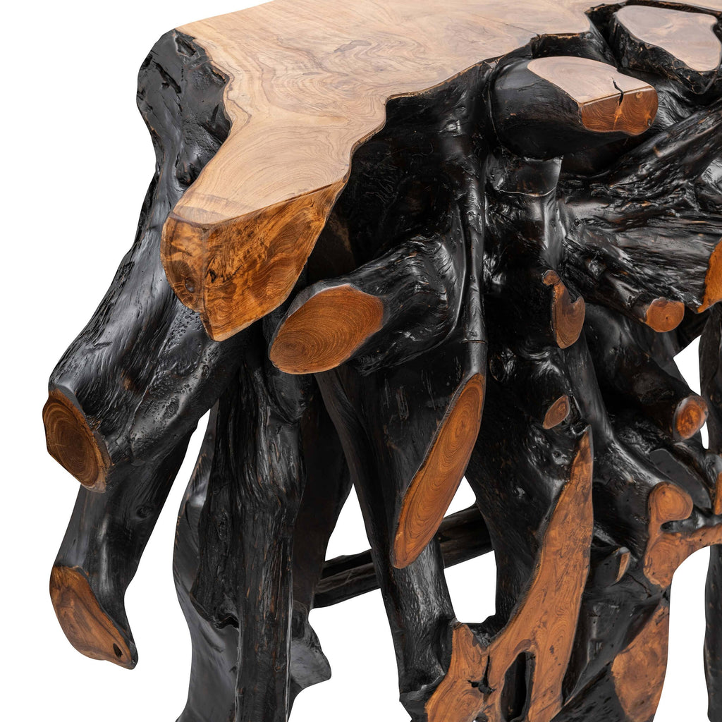 Cypress Root Console Table, Black/Brown – High Fashion Home