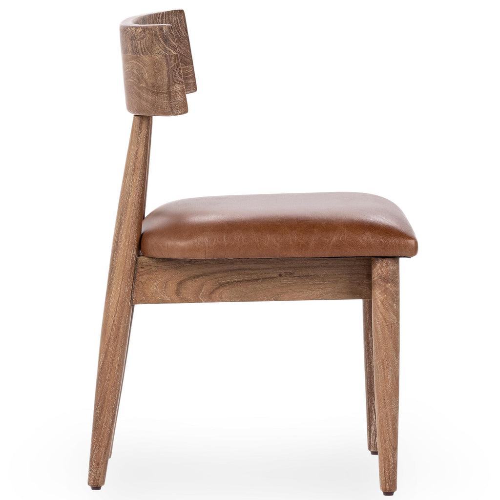 Alvaro Leather Dining Chair Set of 2, Golden Wheat – High Fashion Home