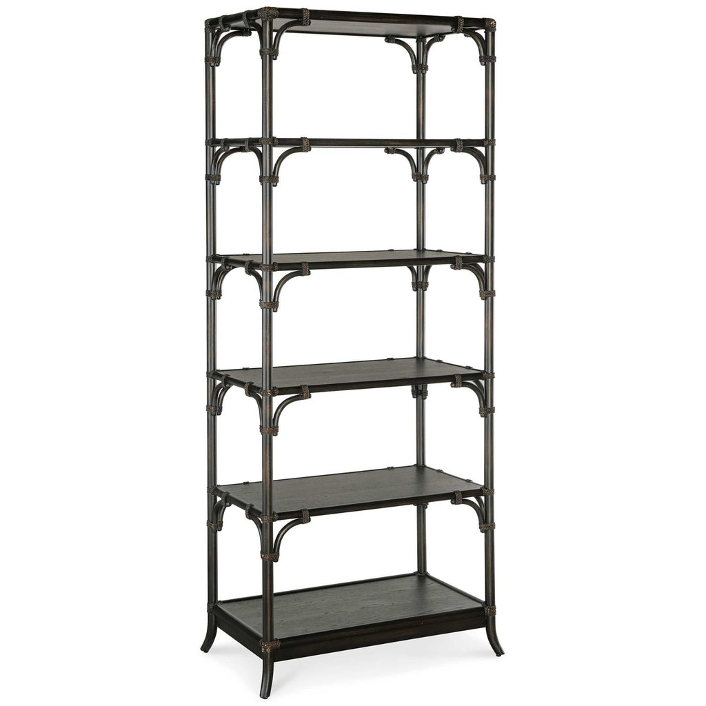 Retreat Pole Rattan Bookcase, Dark Wood – High Fashion Home