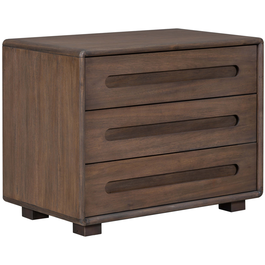 Cameron 3 Drawer Nightstand, Modern Mocha – High Fashion Home
