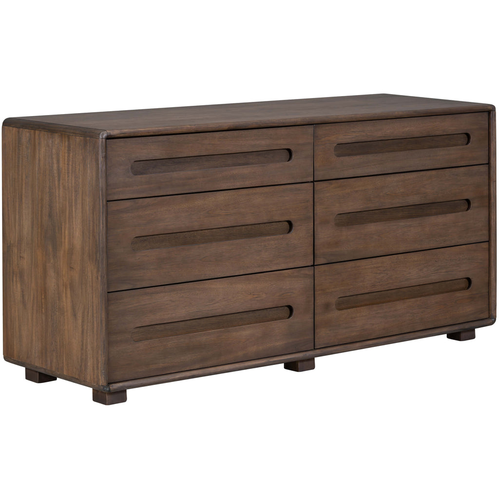 Cameron 6 Drawer Dresser, Modern Mocha – High Fashion Home