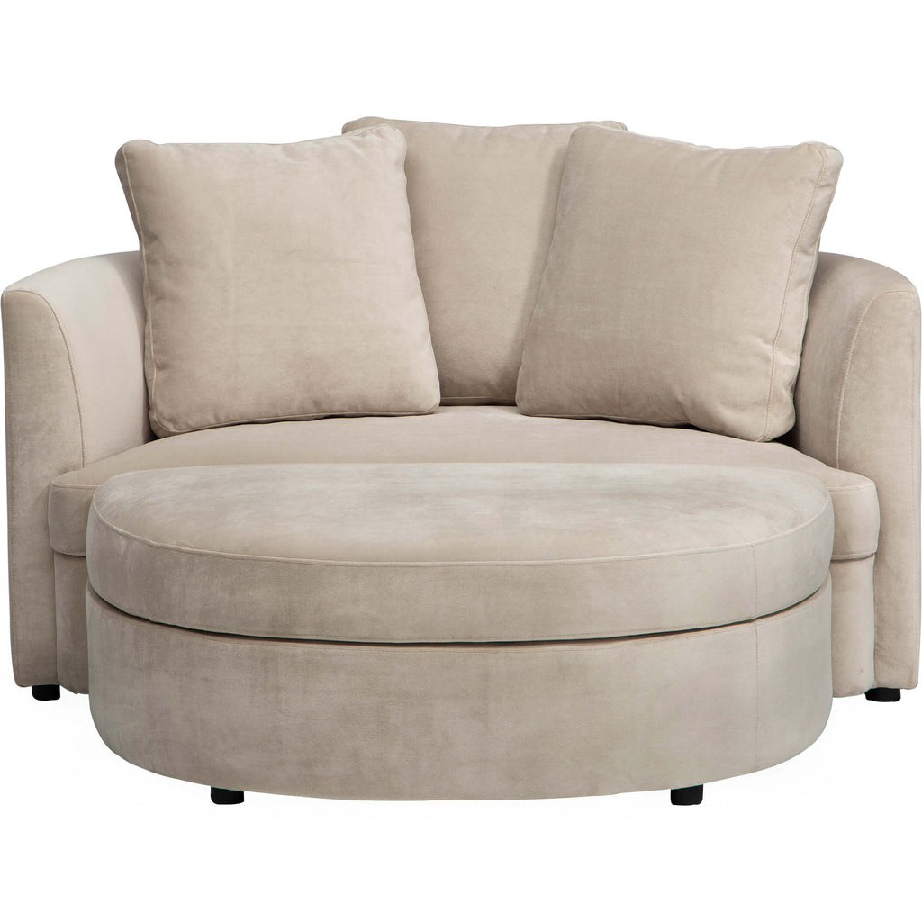 Allie Chair with Storage Ottoman, Romo Linen – High Fashion Home