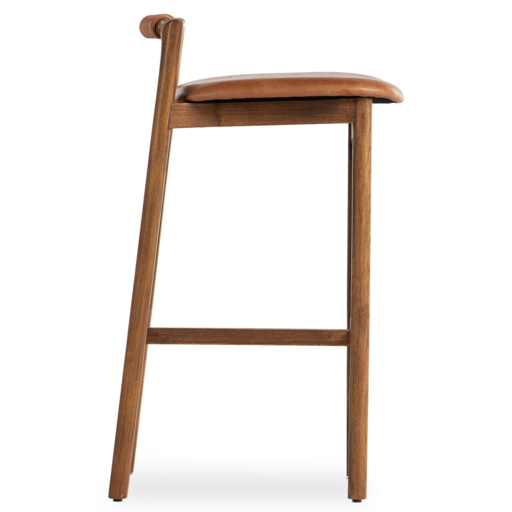 Baden Leather Bar Stool, Haven Tobacco – High Fashion Home