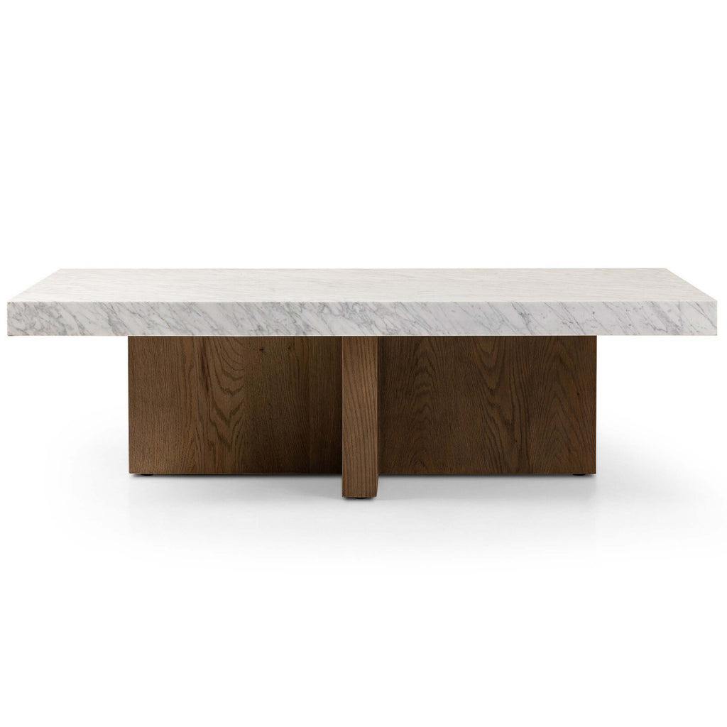 Bellamy Rectangular Coffee Table, White Marble by Four Hands – High ...