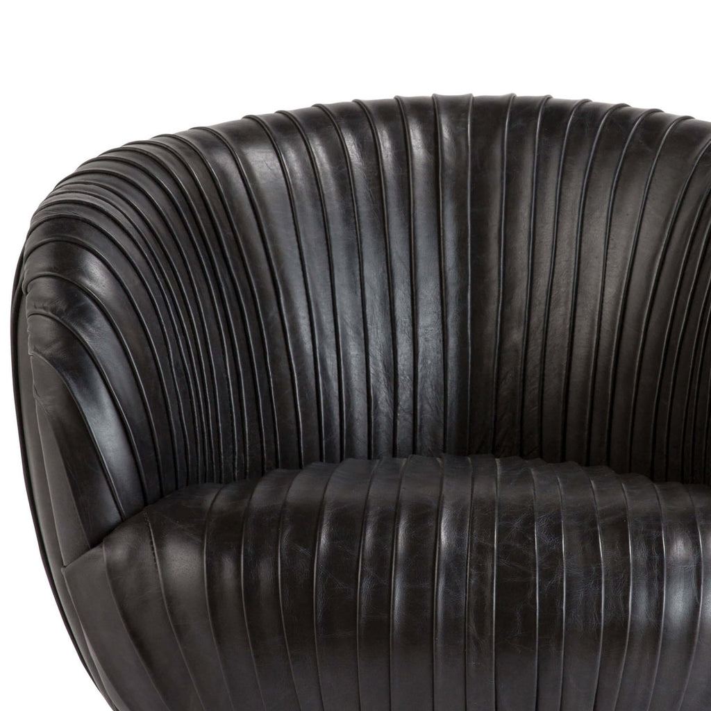 Beretta Leather Chair, Faded Black – High Fashion Home