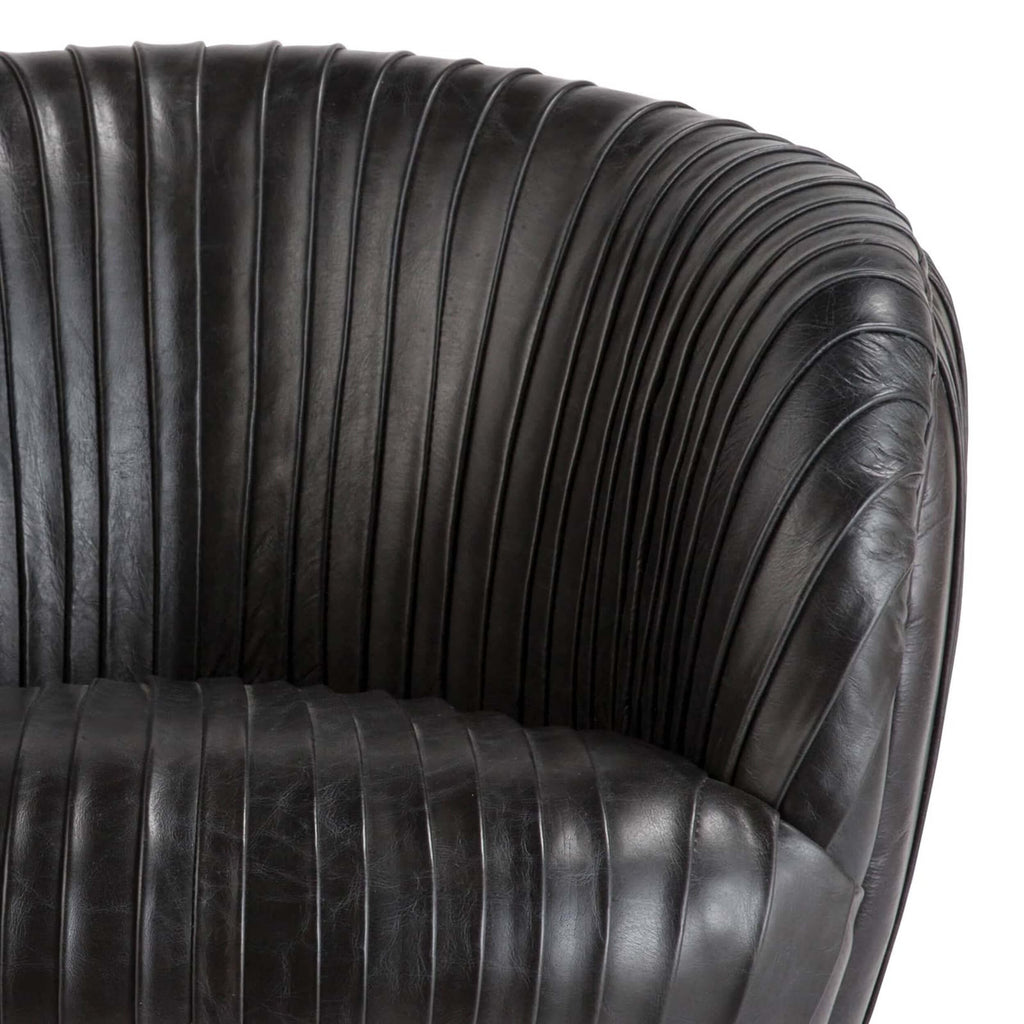 Beretta Leather Chair, Faded Black – High Fashion Home