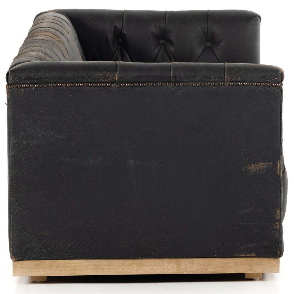 Maxx Leather Sofa, Destroyed Black by Four Hands – High Fashion Home