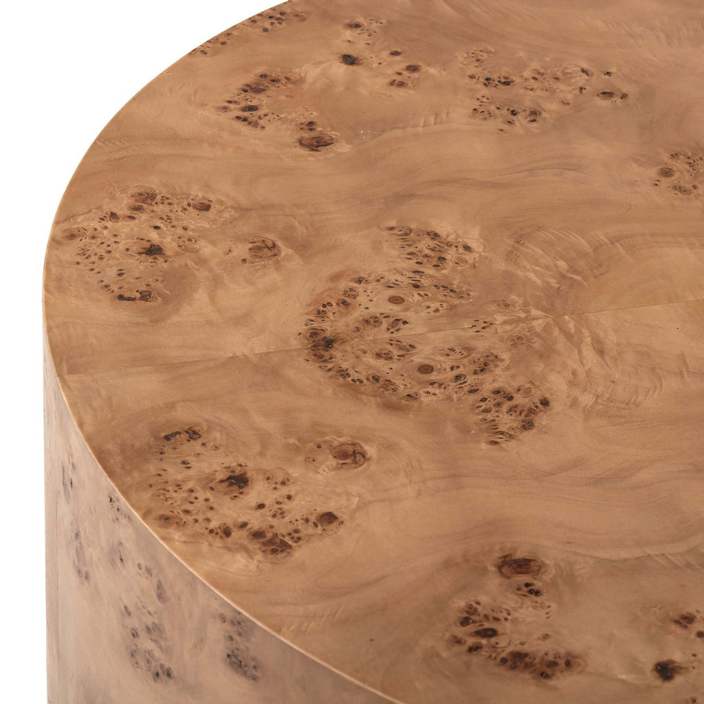 Caya Coffee Table, Caramel Burl – High Fashion Home