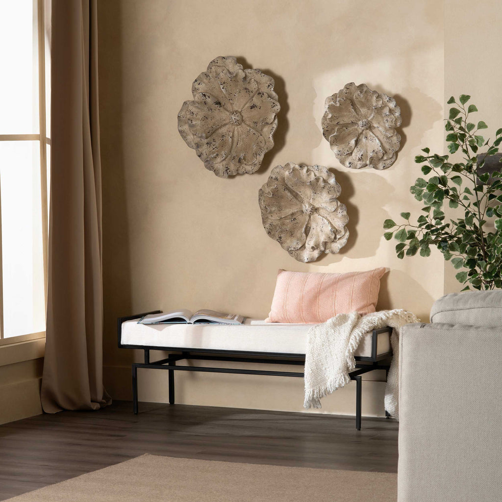 Cordelia Wall Flower Decor, Off-White, Set of 3 – High Fashion Home