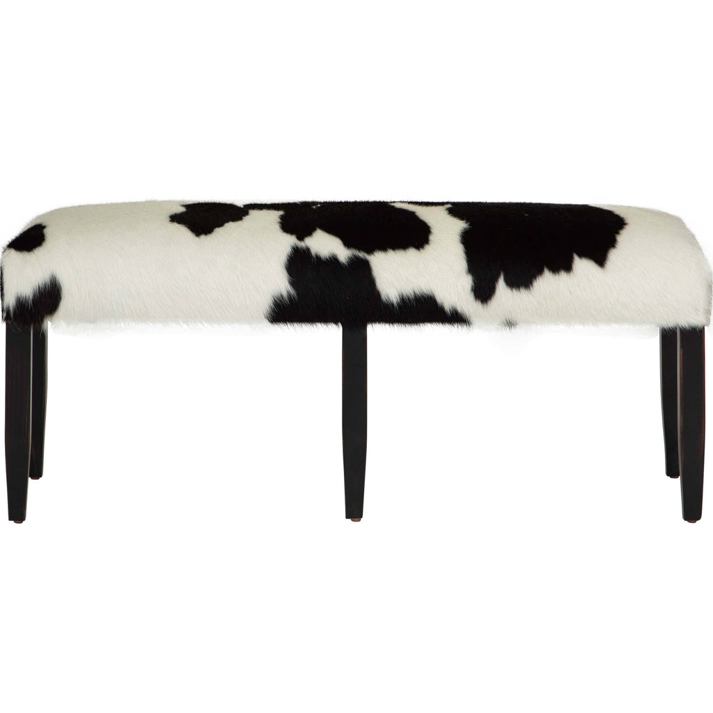 Cowhide Bench, Black/White – High Fashion Home