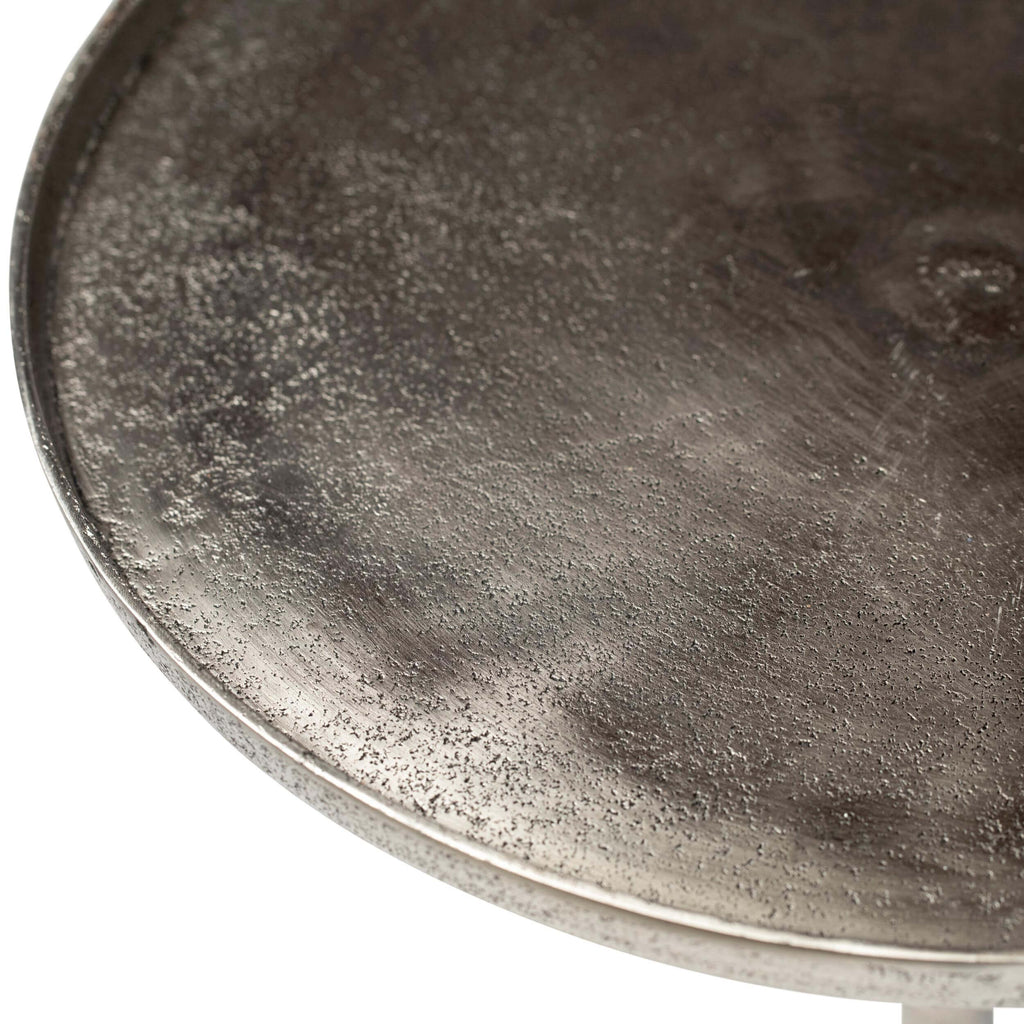 Benford Side Table, Raw Nickel – High Fashion Home