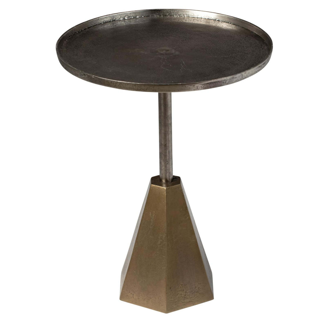 Benford Side Table, Raw Nickel – High Fashion Home