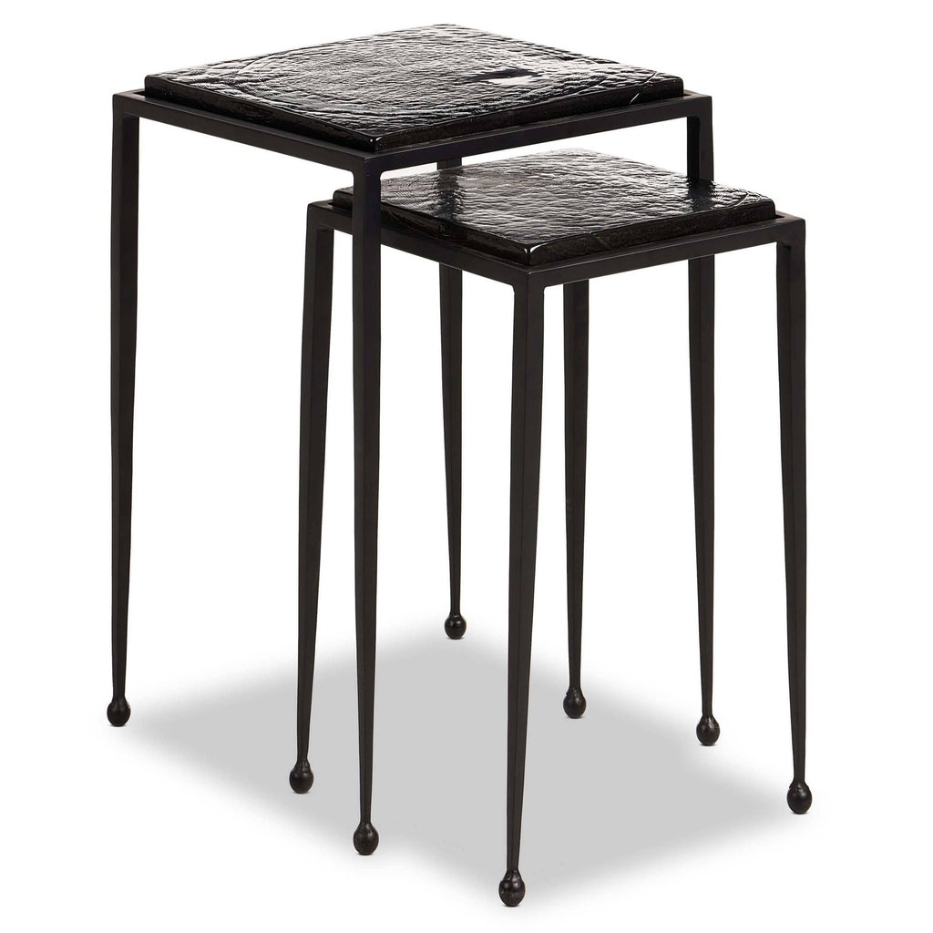 Dalston Cast Glass Nesting Tables, Smoked Black by Four Hands – High ...