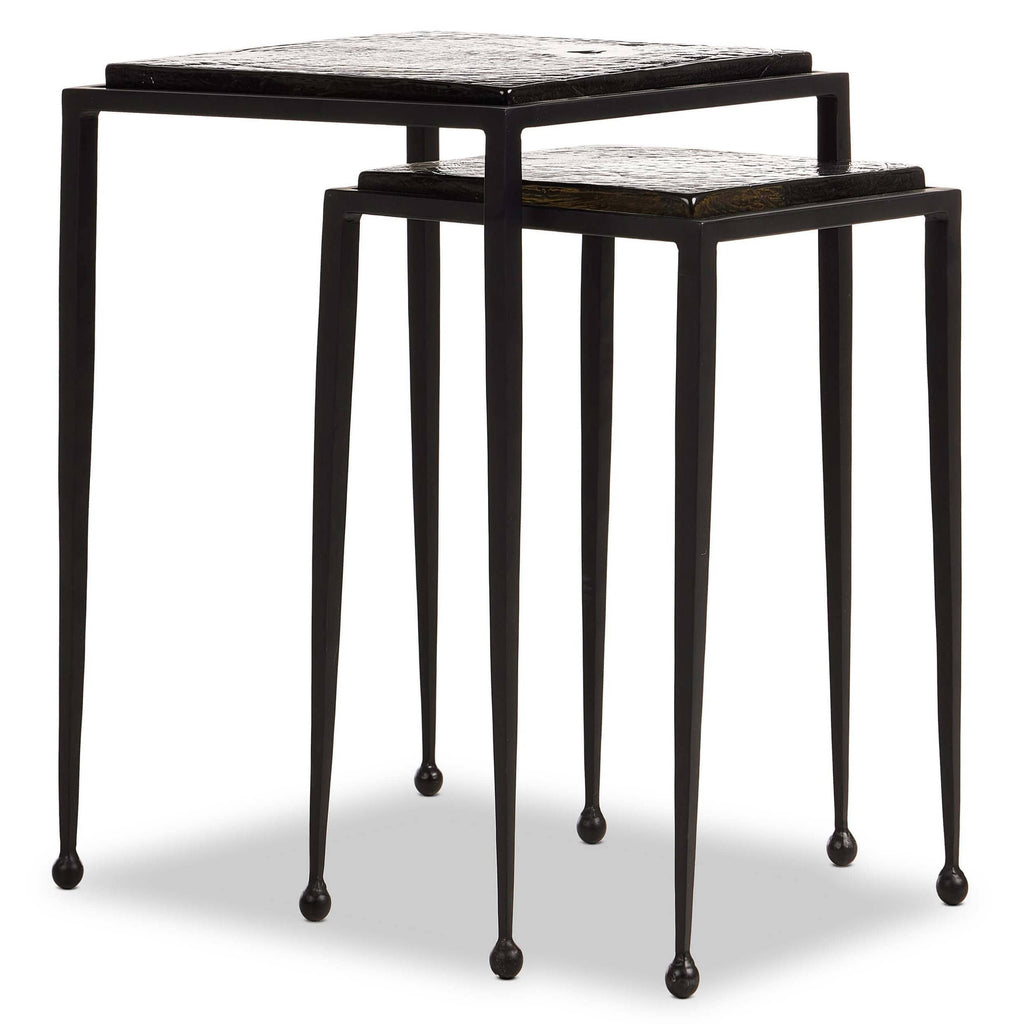 Dalston Cast Glass Nesting Tables, Smoked Black – High Fashion Home