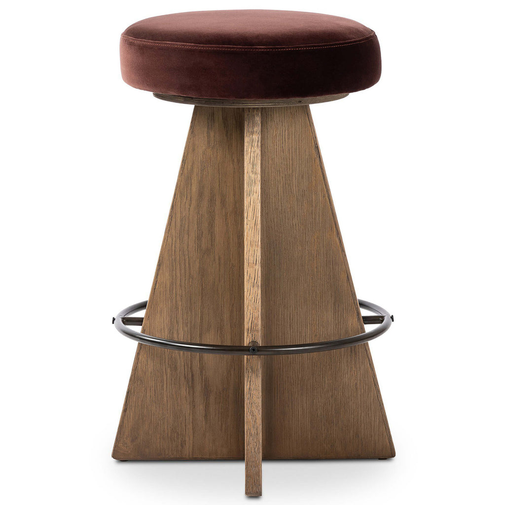 Damon Swivel Bar & Counter Stool, Surrey Plum by Four Hands – High ...
