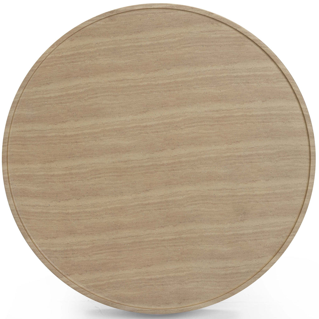 Darcy Outdoor Round Coffee Table, Travertine – High Fashion Home