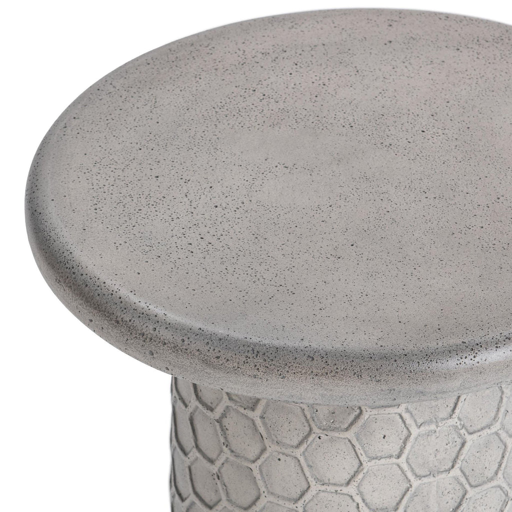 Delaine 20" Outdoor Accent Table, Light Gray – High Fashion Home