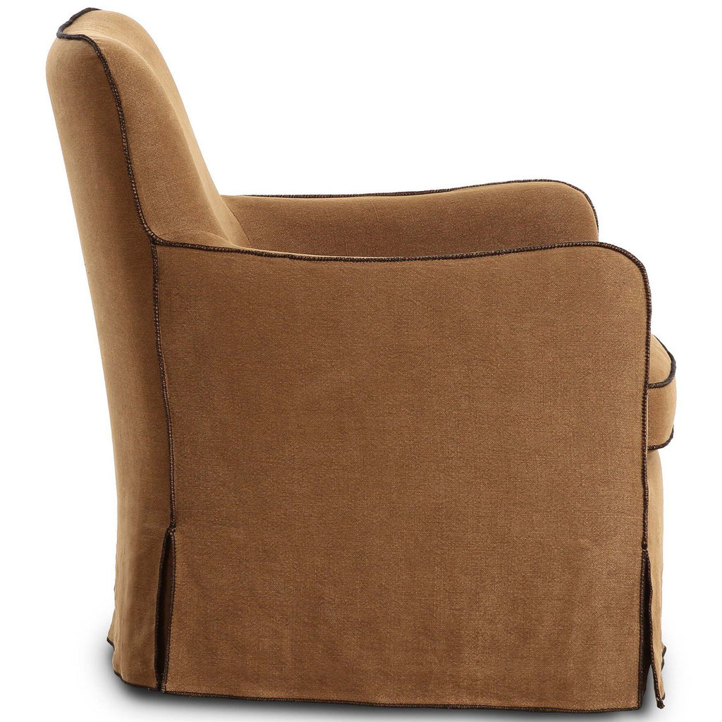 Devon Slipcover Swivel Chair, Broadway Gilt by Four Hands – High ...