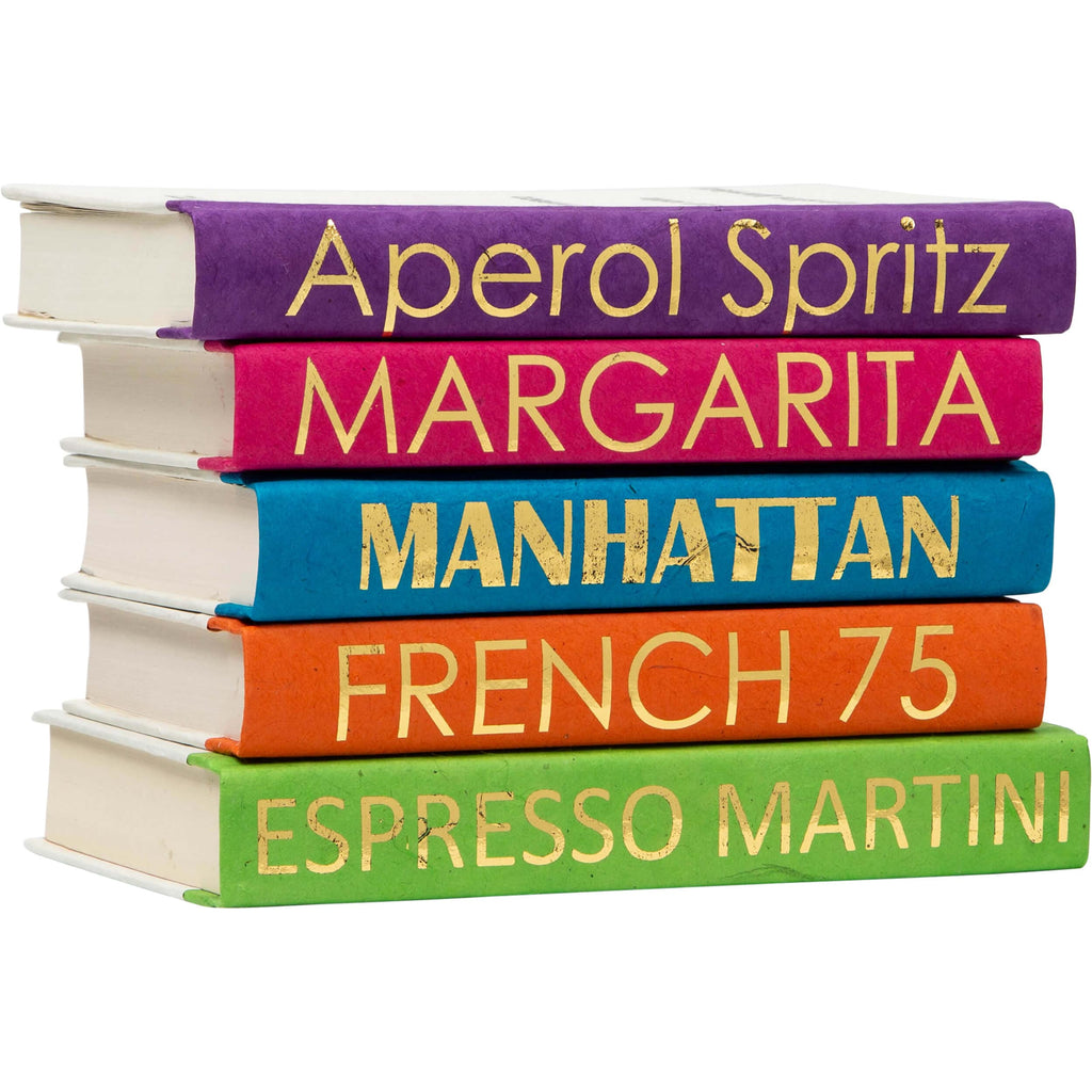 Mixology Stack of Books, Bold Colors – High Fashion Home