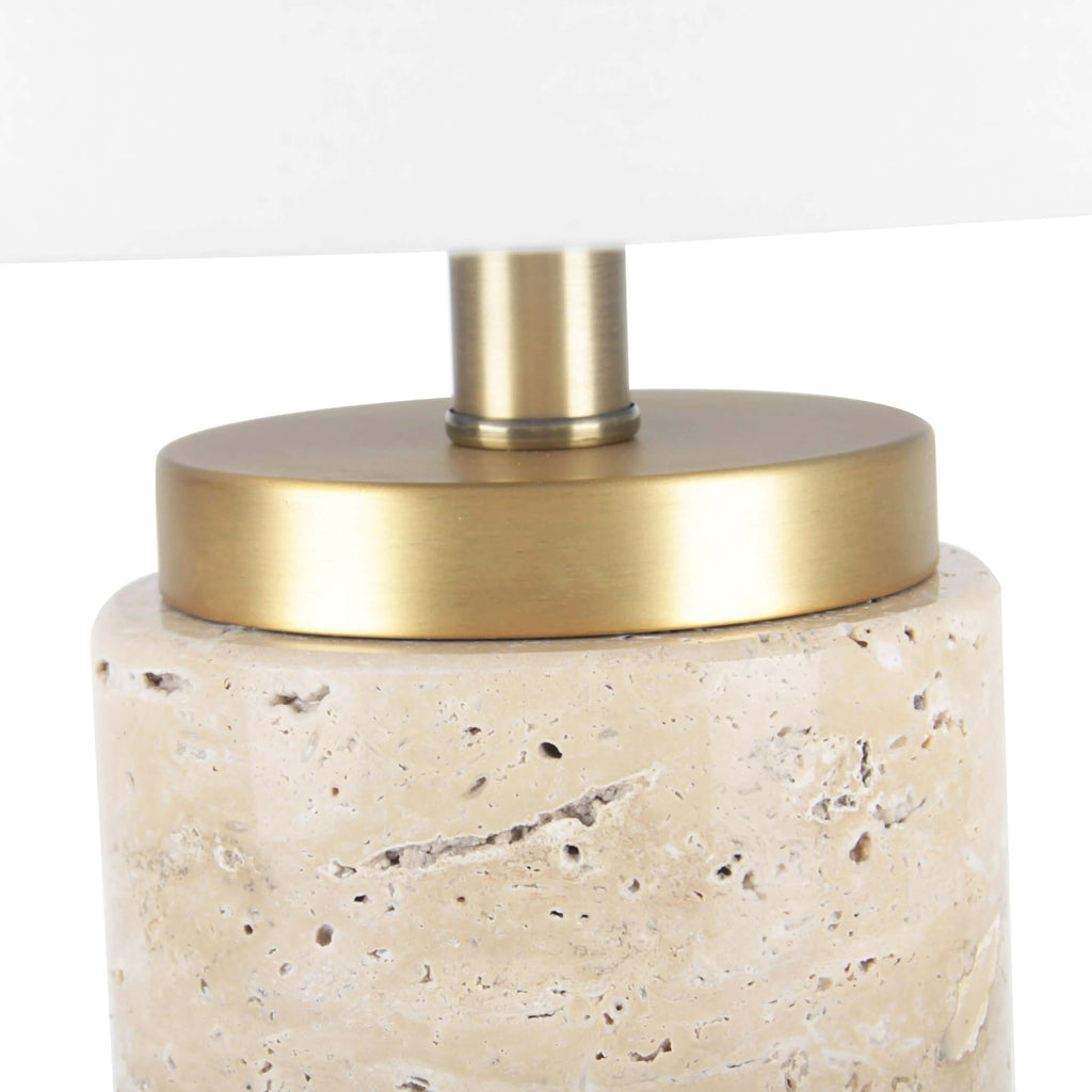 Knox Travertine Table Lamp, Gold/Ivory – High Fashion Home