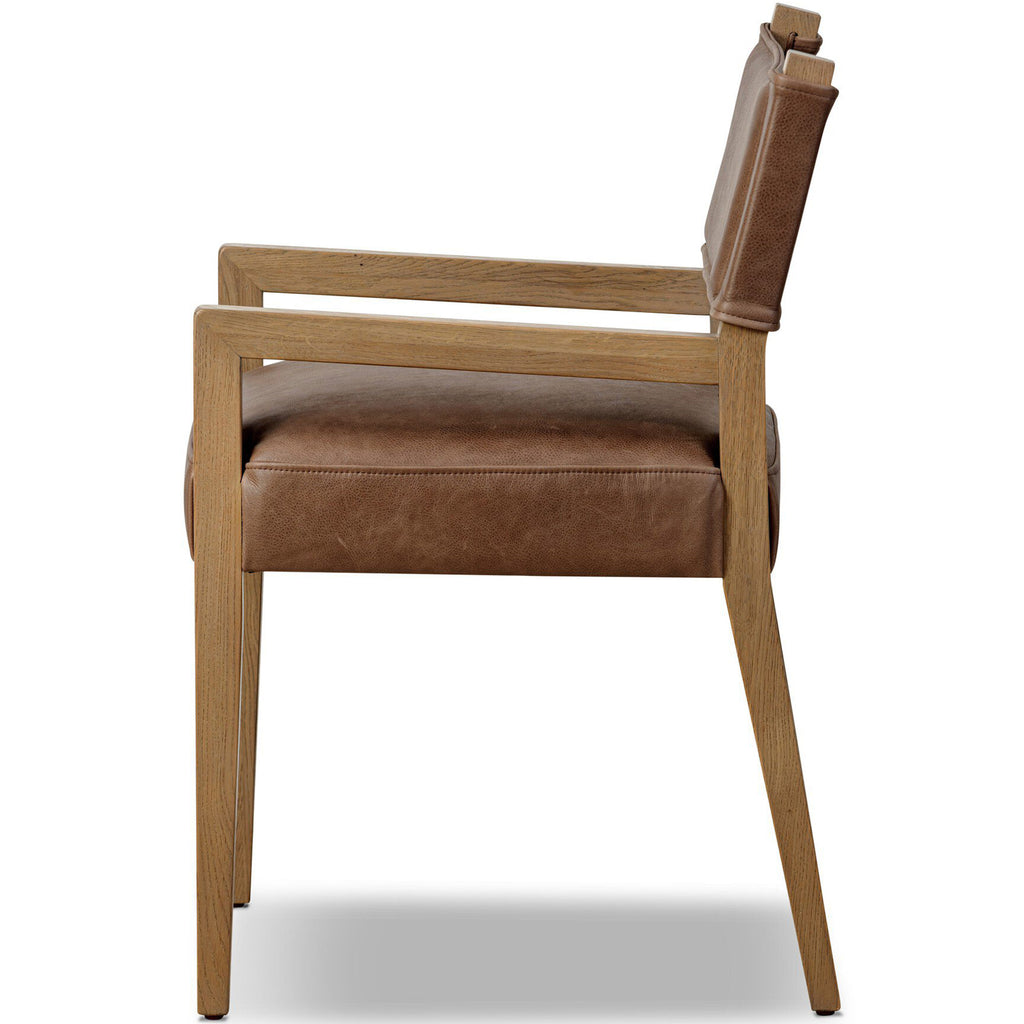 Ferris Leather Dining Arm Chair, Palermo Cigar by Four Hands – High ...