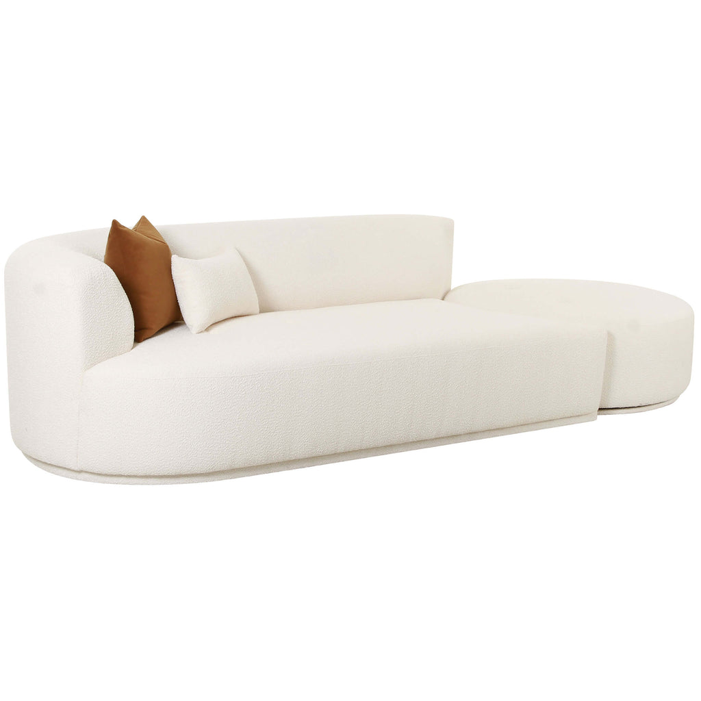 Fickle Boucle 2 Piece Chaise Modular LAF Sofa, Cream – High Fashion Home