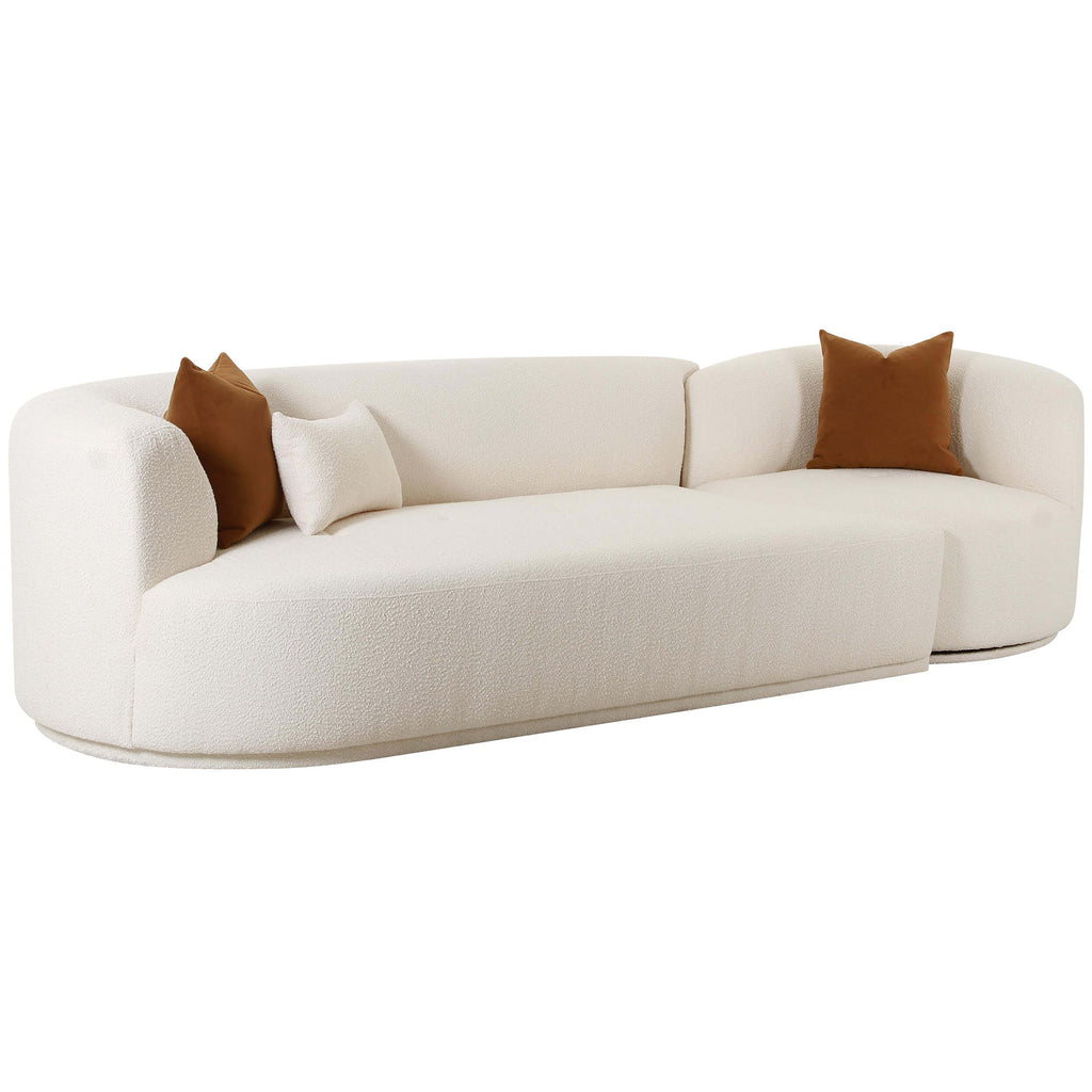Fickle Boucle 2 Piece Modular LAF Sofa, Cream – High Fashion Home
