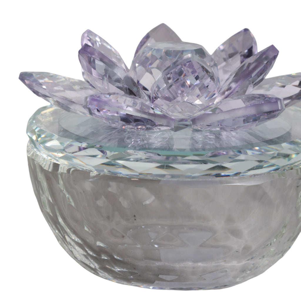 Glass Trinket Box, Purple Lotus, Set of 2 – High Fashion Home