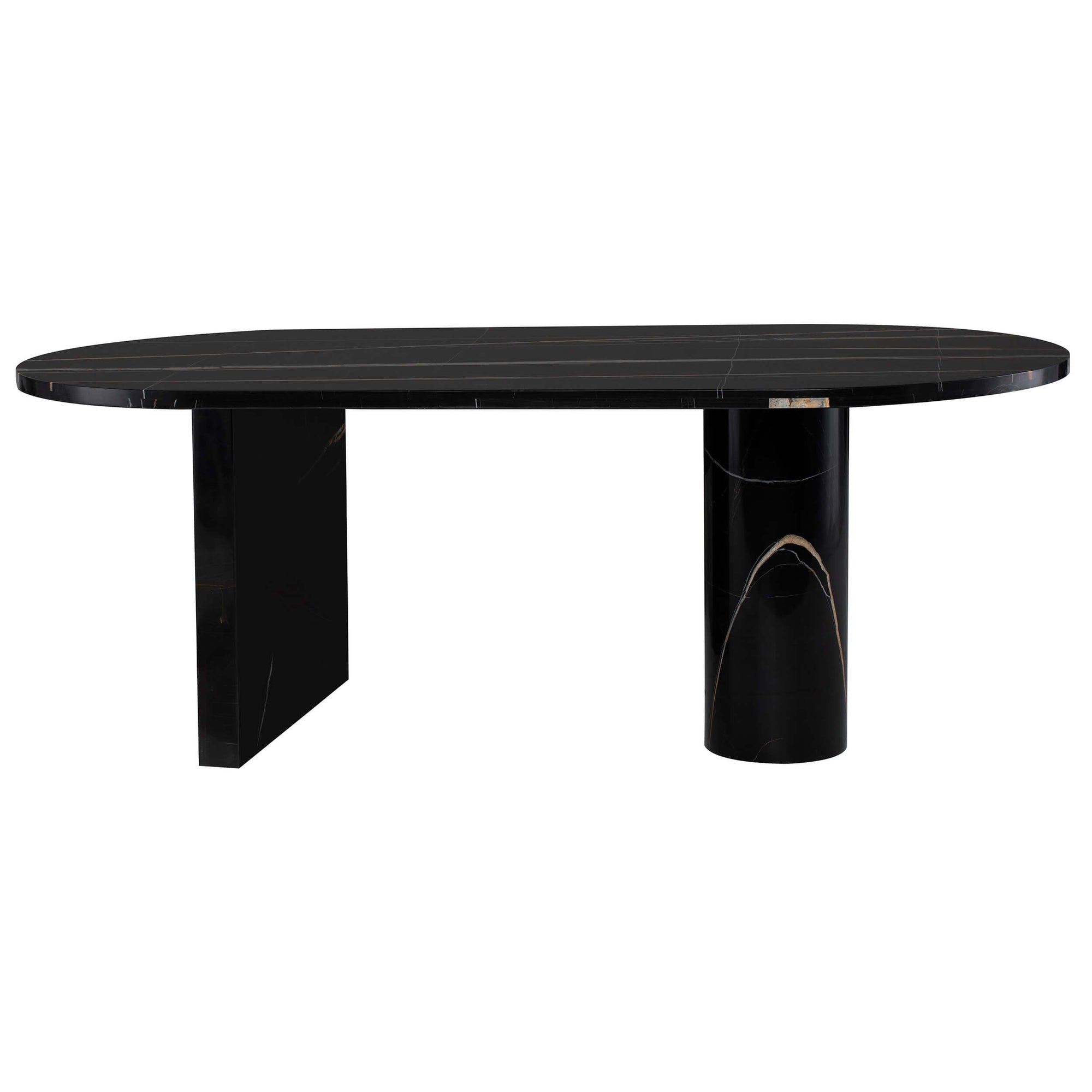 Stories Dining Table, Noir Marble/Noir Marble Base – High Fashion Home