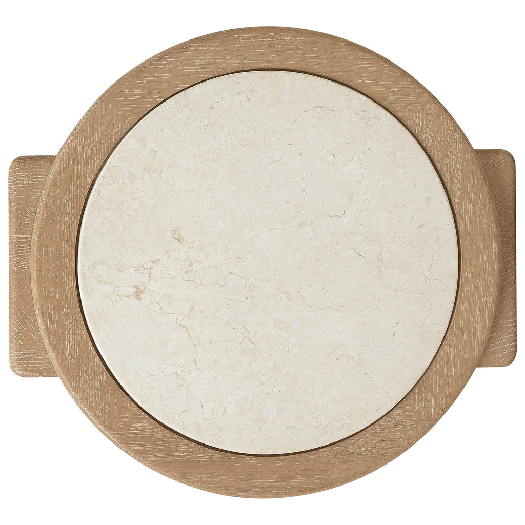 Helena Marble Top Spot Table, Light Wood – High Fashion Home