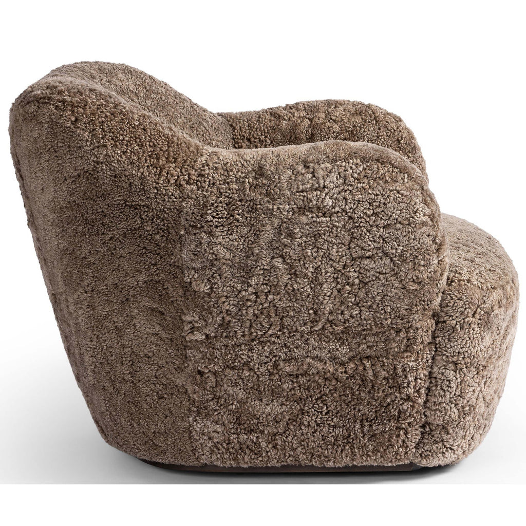 Julius Swivel Chair, Taupe Shearling – High Fashion Home