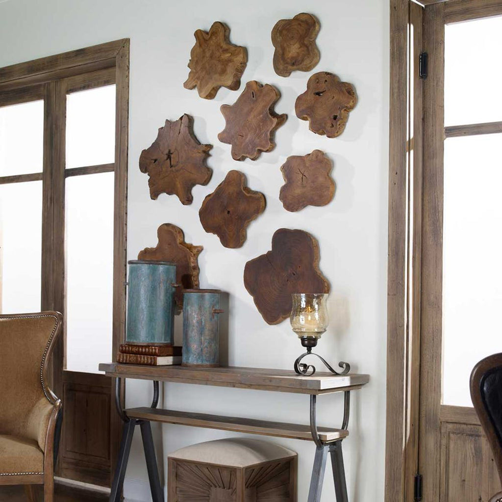 Kalani Outdoor Wood Wall Decor, Natural, S/3 – High Fashion Home