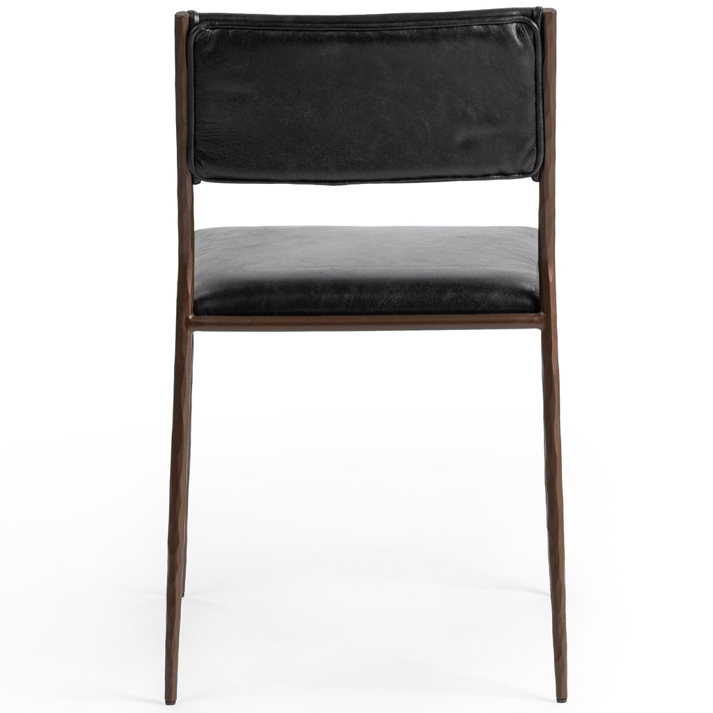 Kayne Leather Dining Chair Set of 2, Jet Black – High Fashion Home