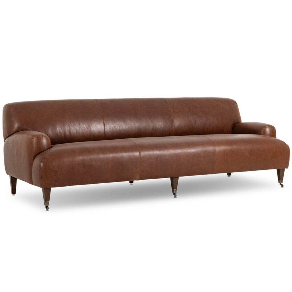 Kent Leather Sofa, Dulane Mahogany by Amber Lewis x Four Hands – High ...