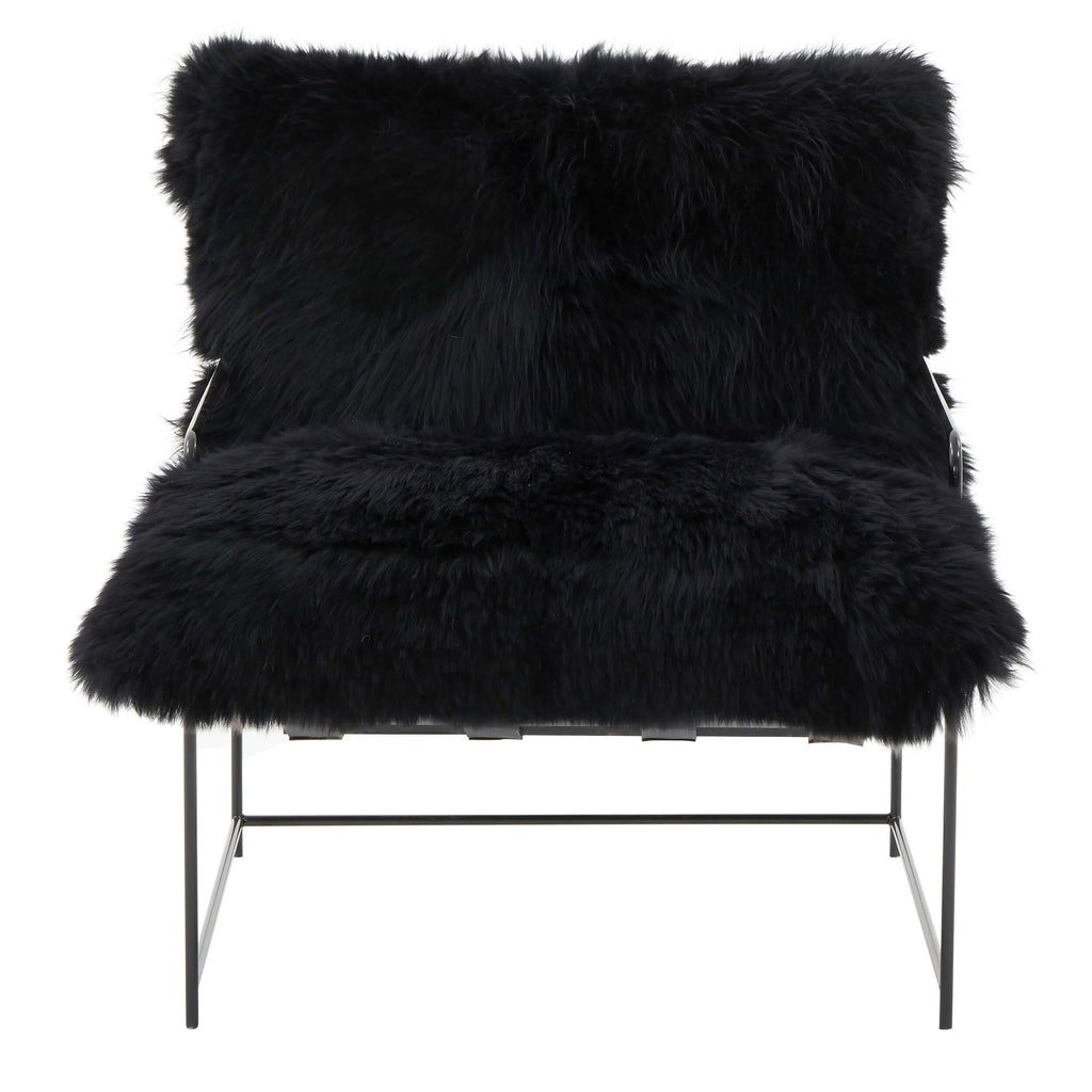 Kimi Sheepskin Chair, Black – High Fashion Home