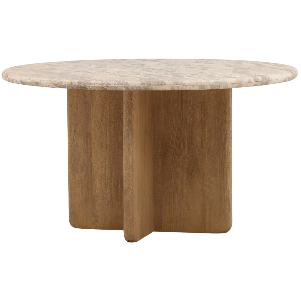 Layna Round Dining Table, Beige – High Fashion Home