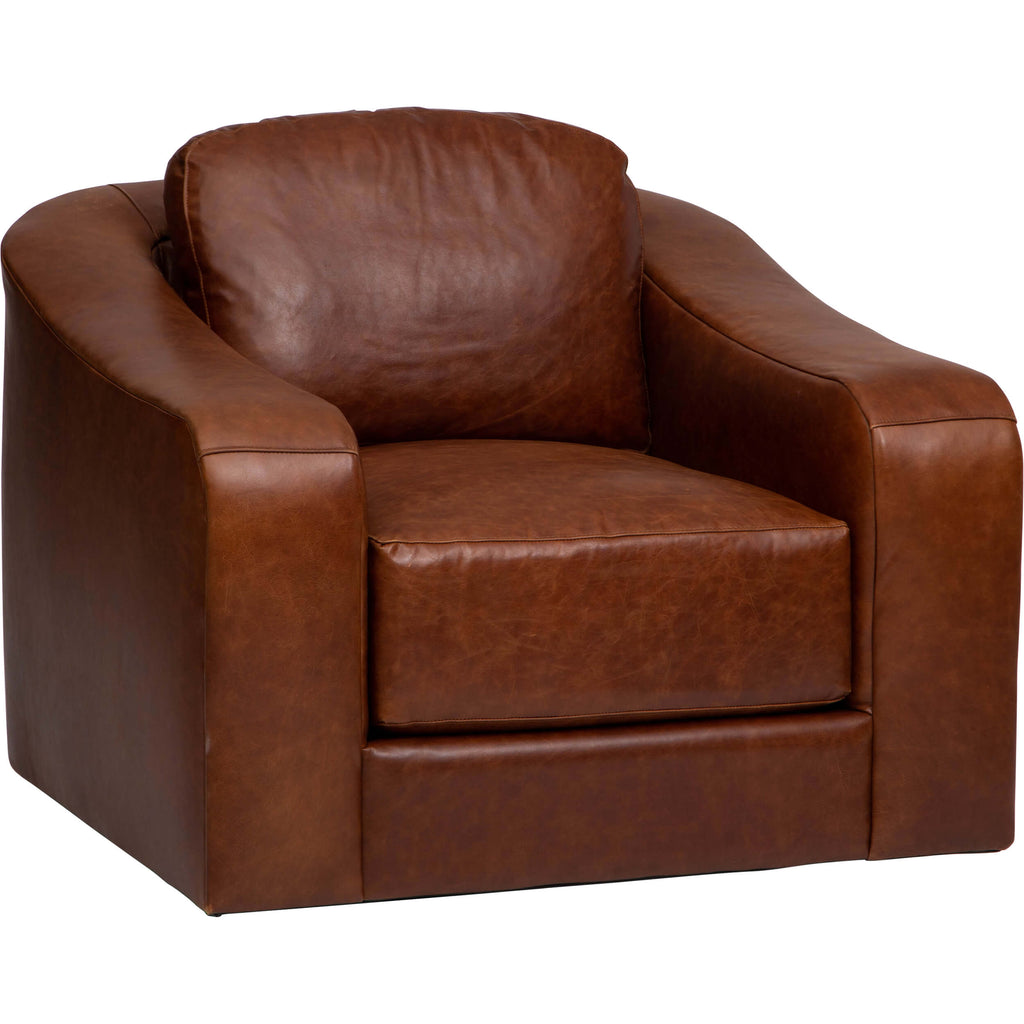 Luka Leather Swivel Chair, Laguna Cognac – High Fashion Home