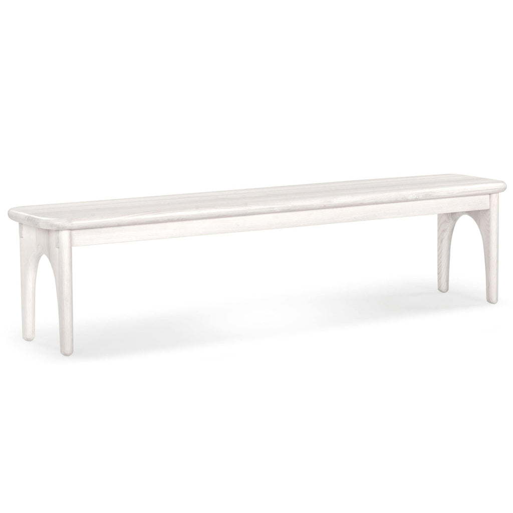 Luna Dining Bench, Whitewash – High Fashion Home
